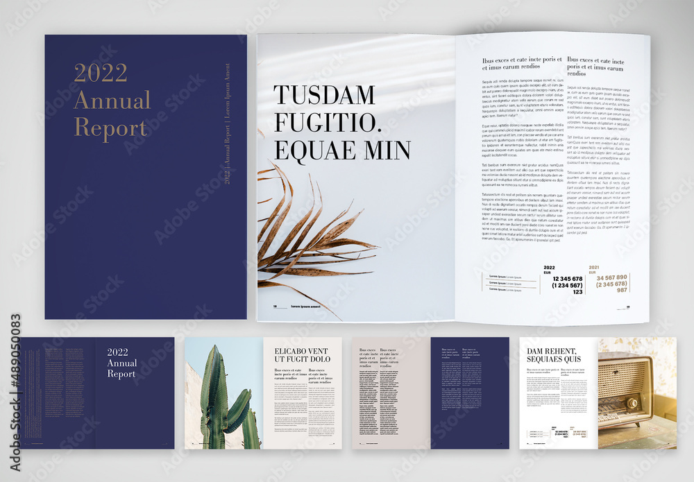 Corporate Annual Report with Dark Purple Accents Stock Template | Adobe ...