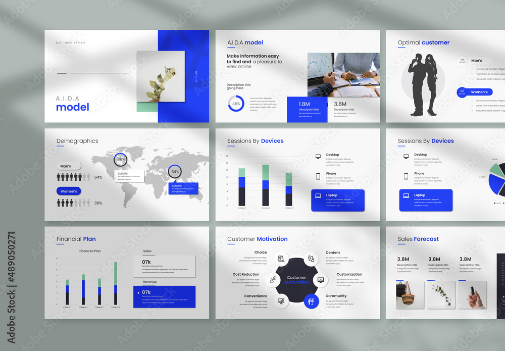 Infographic Marketing Plan Presentation Layout Stock Template | Adobe Stock