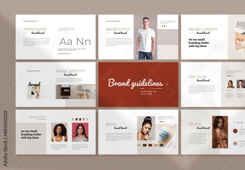 Brand Guideline Presentation Layout Stock Template | Adobe Stock