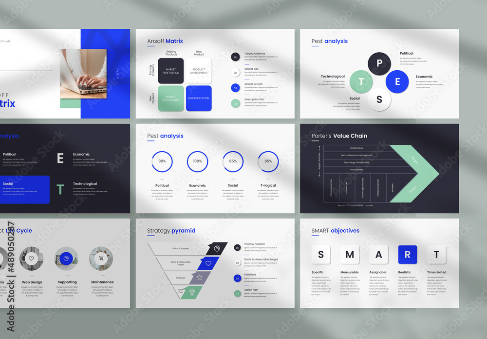 Infographic Marketing Plan Presentation Layout Stock Template | Adobe Stock