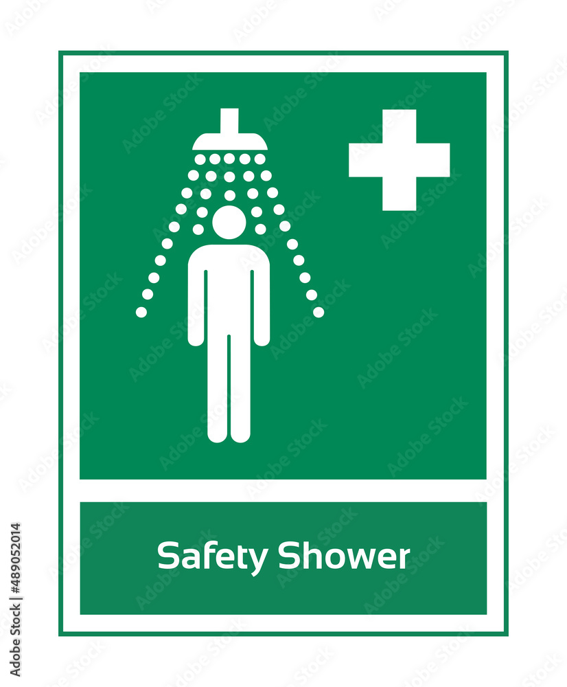 Safety Shower. Safe Condition Sign. ISO 7010 Sign. Safety Poster Sign ...
