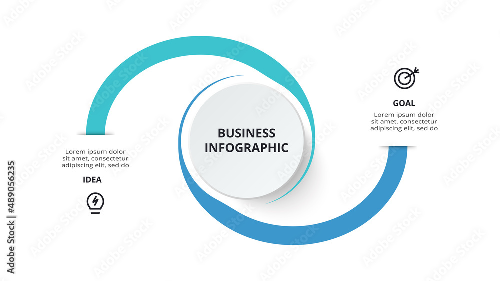 Creative concept for infographic with 2 steps, options, parts or ...