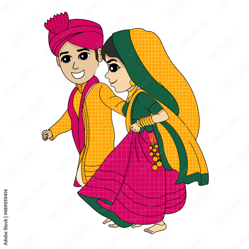 Indian Bride Groom Wedding Concep Stock Vector | Adobe Stock