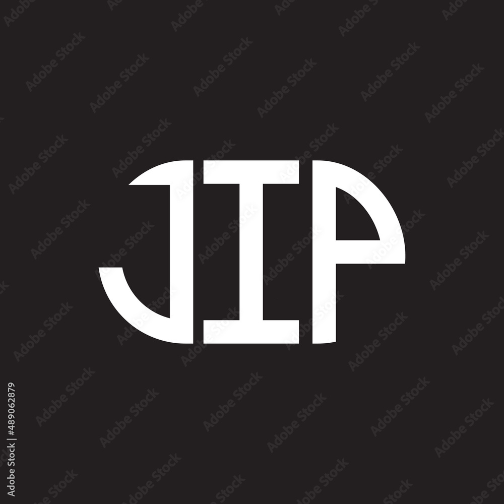 JIP letter logo design on black background. JIP creative initials ...