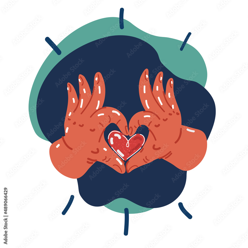 Cartoon vector illustration of Hands making heart symbol icon Stock ...