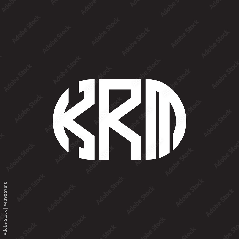 KRM letter logo design on black background. KRM creative initials ...
