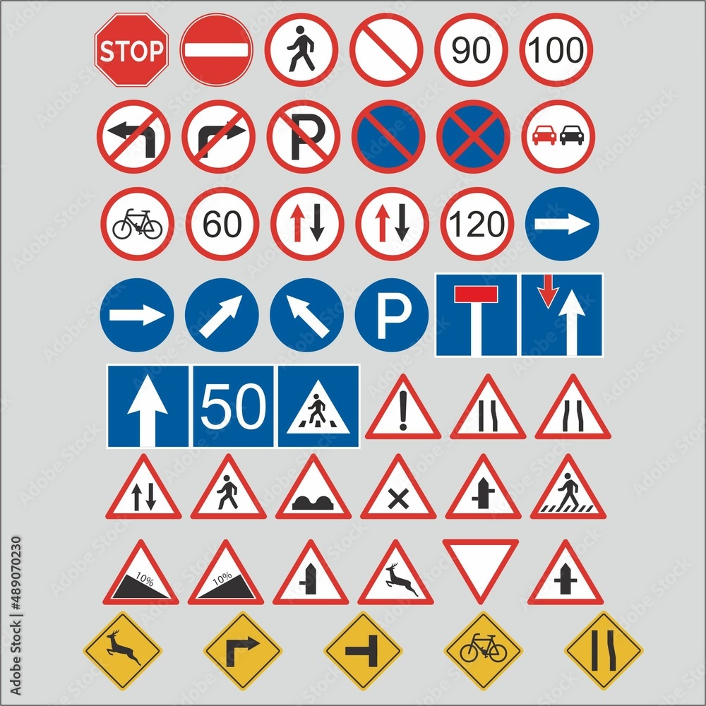 traffic rules, road signs, prohibition signs, road safety, stop, speed ...