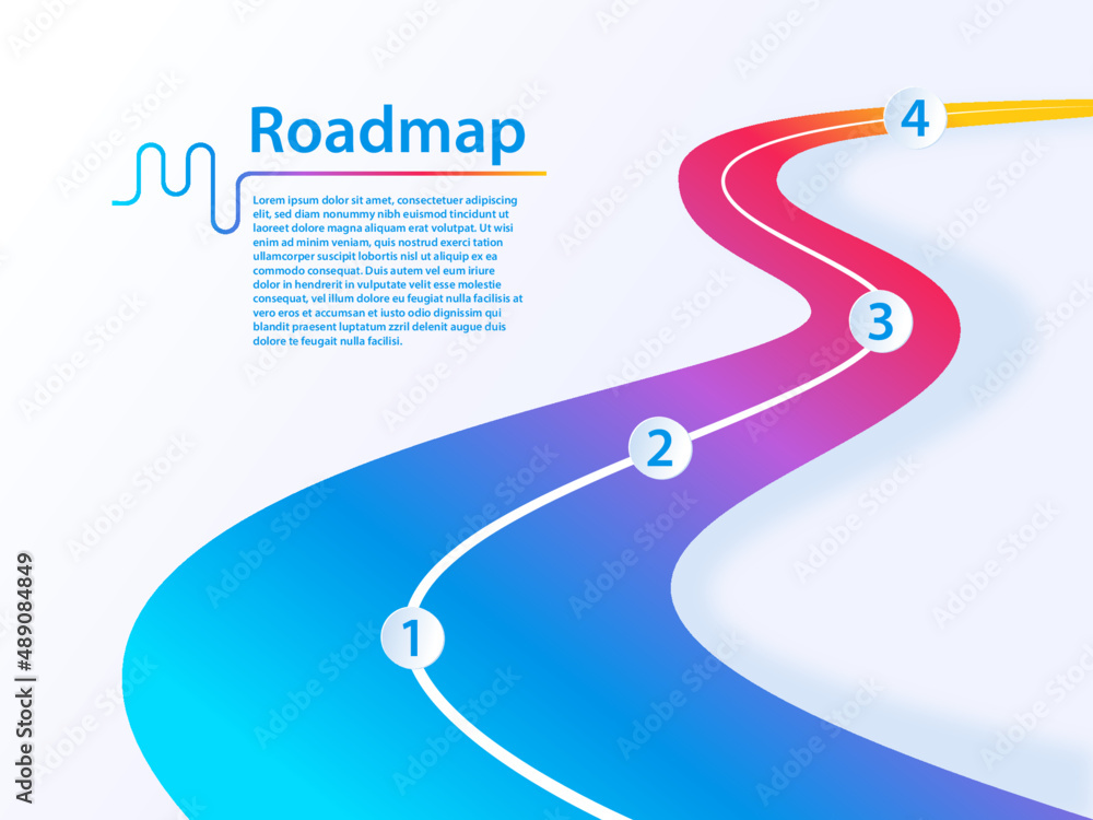 Project roadmap infographic as configurable template with illustration ...