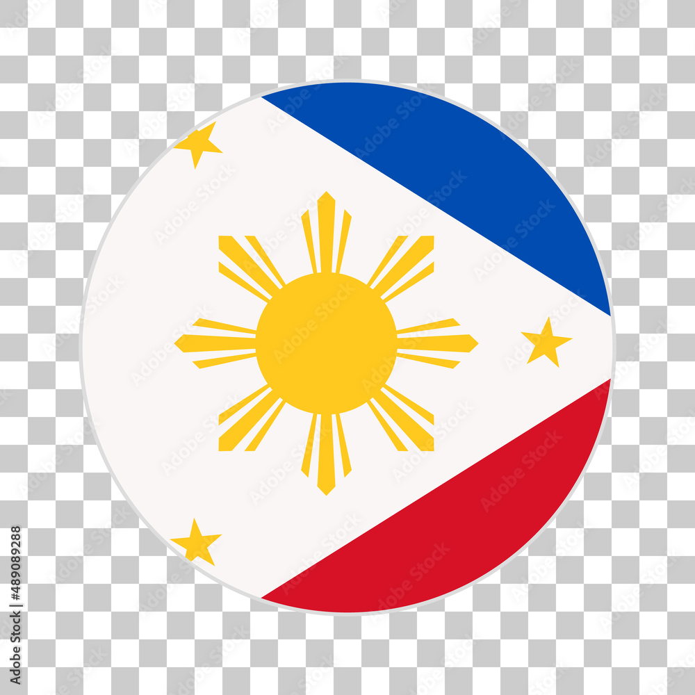 A round Philippine flag isolated on a transparent background. Vector ...