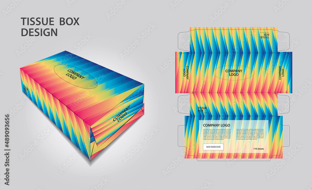 Tissue box Design Multicolorful polygon background, 3d box, Can be use ...