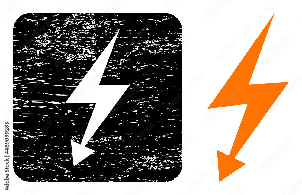 Vector electric strike stencil icon. Grunge electric strike seal stamp ...