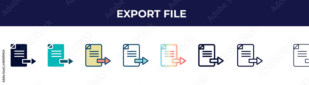 export file icon in 8 styles. line, filled, glyph, thin outline ...