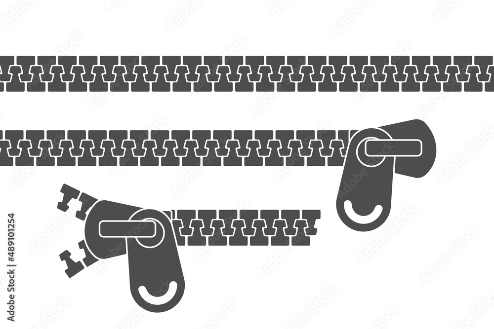 Zipper. Silhouette. Vector illustration, template, isolated background ...