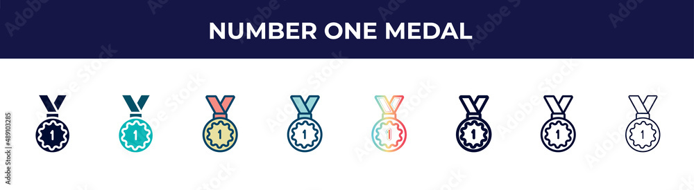 Poster number one medal icon in 8 styles – Tableau | Europosters