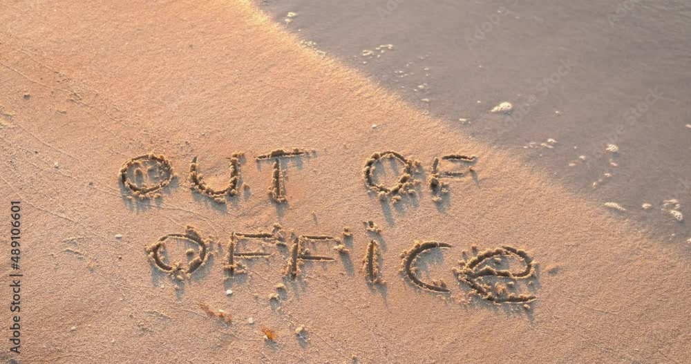 Out on office during vacation. A view of a sea out of office on the ...