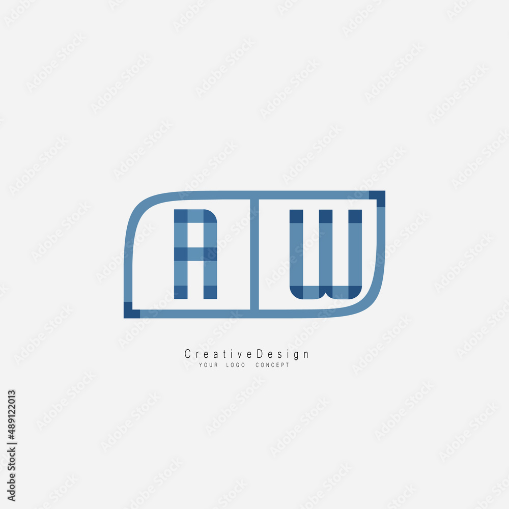 AW Letter logo design emblem Vector Icon, emblem With White background ...