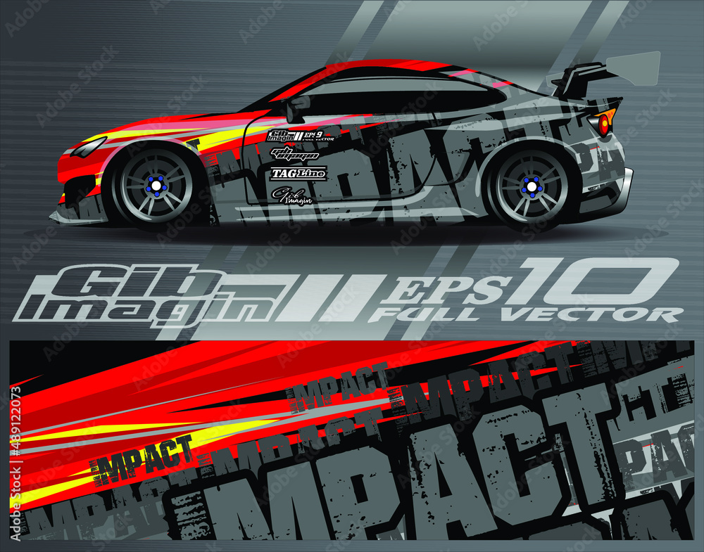 Graphic abstract stripe racing background designs for vehicle, rally ...