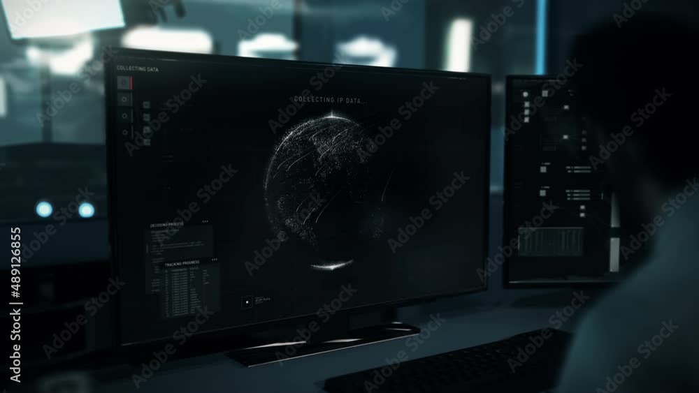 Loading interface of the modern computer surveillance system. Interface ...