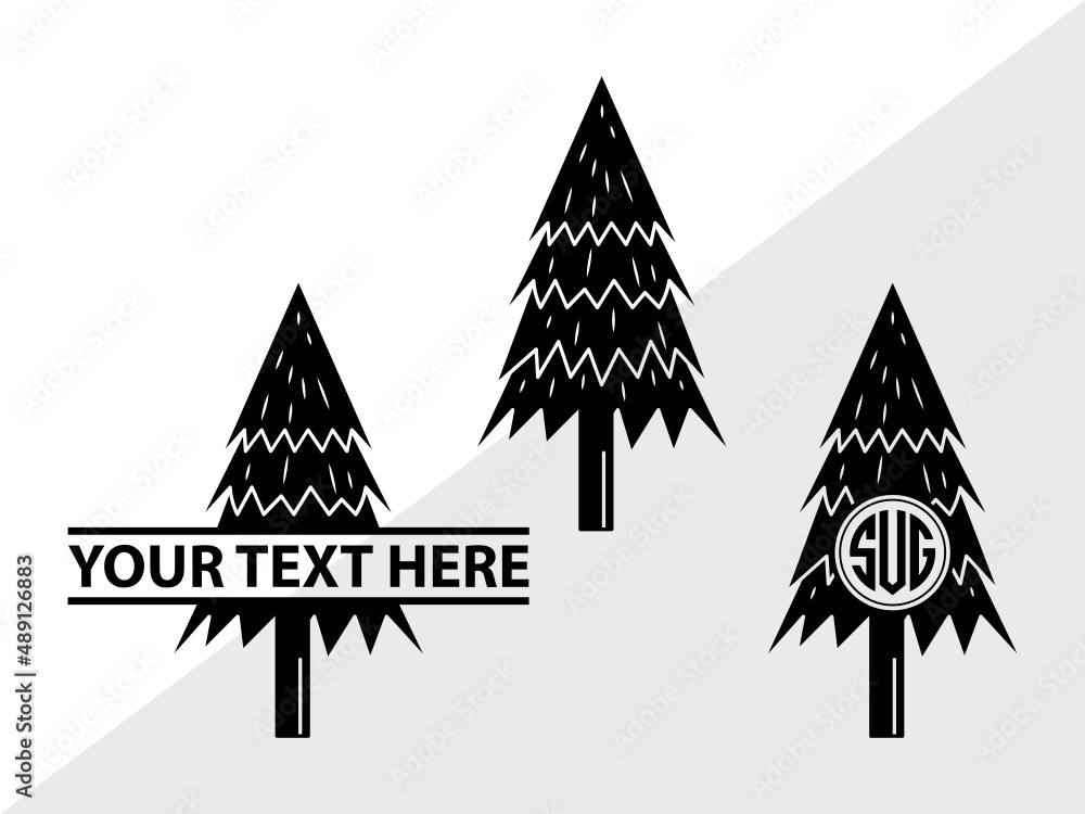 Pine Tree Monogram SVG | Pine Svg | Tree Svg | Pine Tree Clipart Stock ...