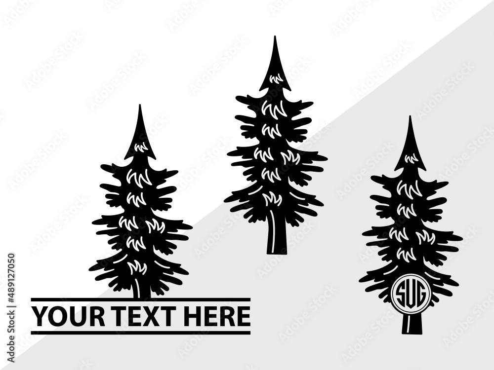 Pine Tree Monogram SVG | Pine Svg | Tree Svg | Pine Tree Clipart Stock ...
