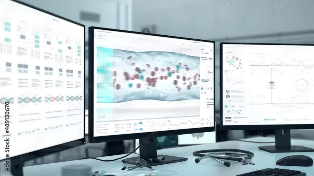 Covid Virus Detected By Medical Analysis Software In Blood Circulation ...
