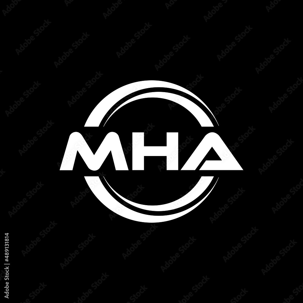 MHA letter logo design with black background in illustrator, vector ...