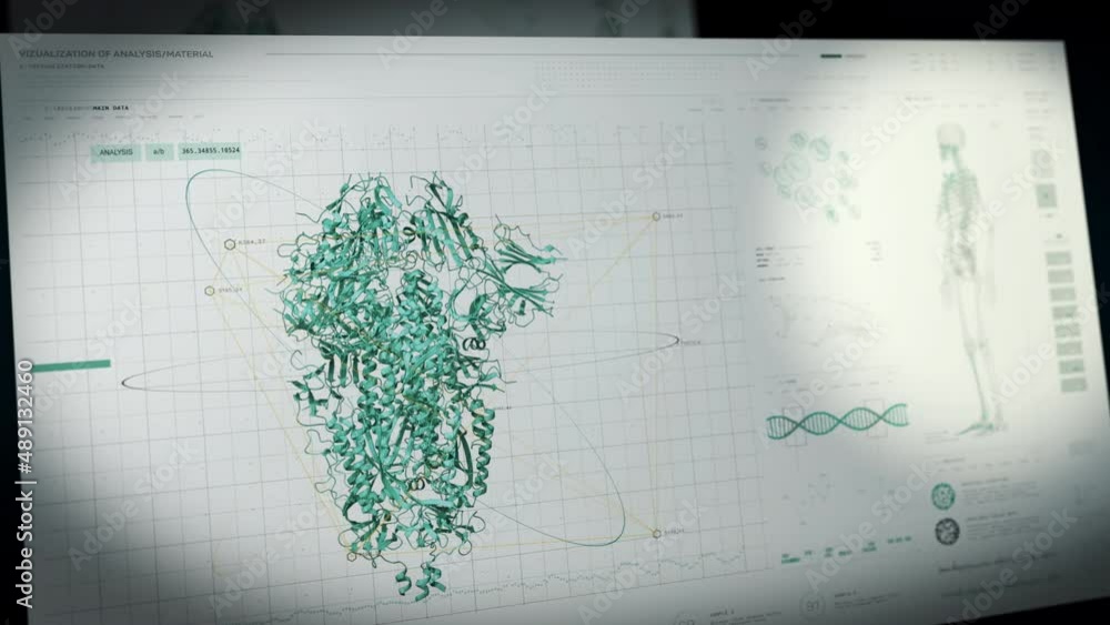 Stockvideo Medical software analyzing the epidemic sars virus at the ...