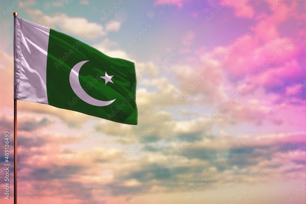 Fluttering Pakistan flag mockup with the space for your content on ...