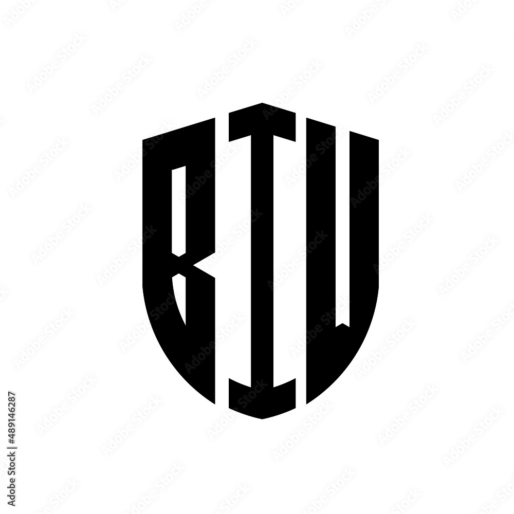 BIW letter logo design. BIW modern letter logo with black background ...