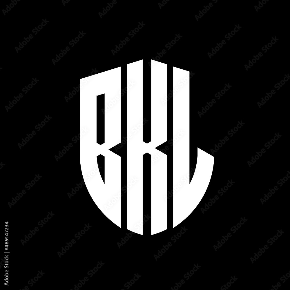 BKL letter logo design. BKL modern letter logo with black background ...