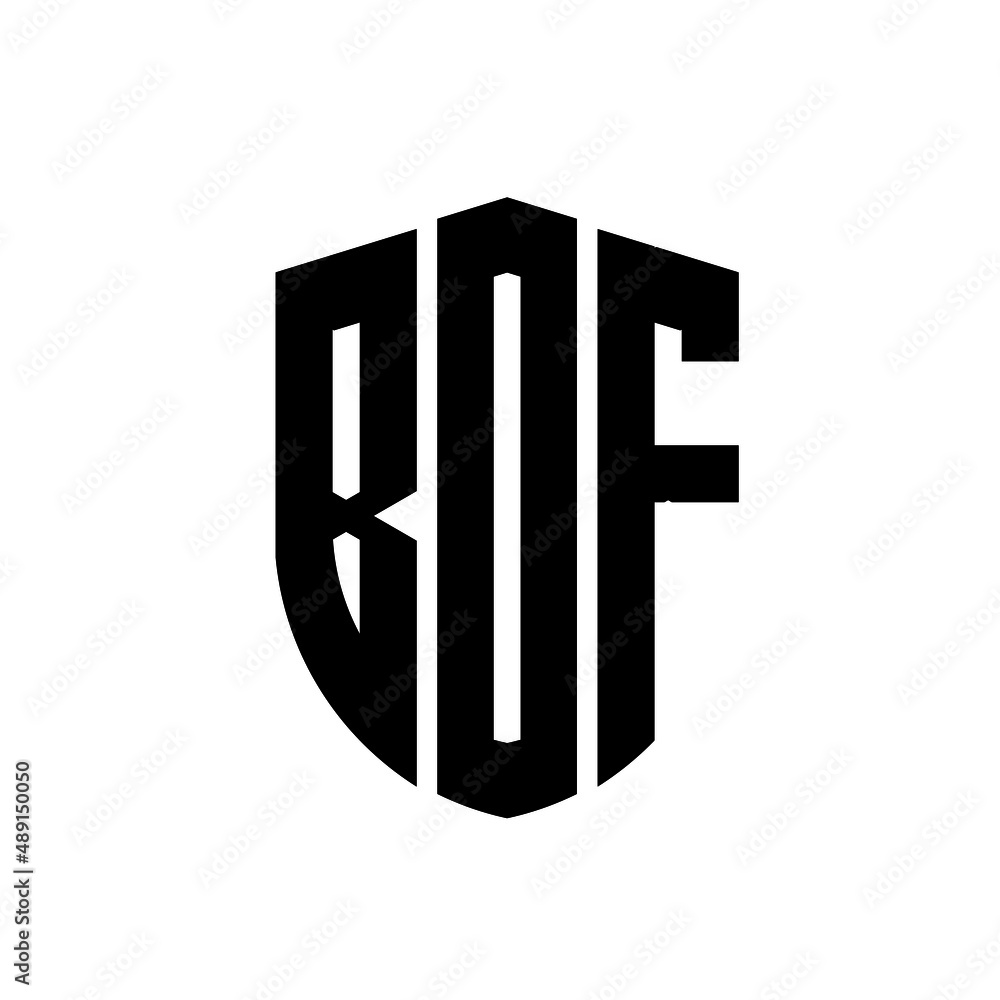 BOF letter logo design. BOF modern letter logo with black background ...