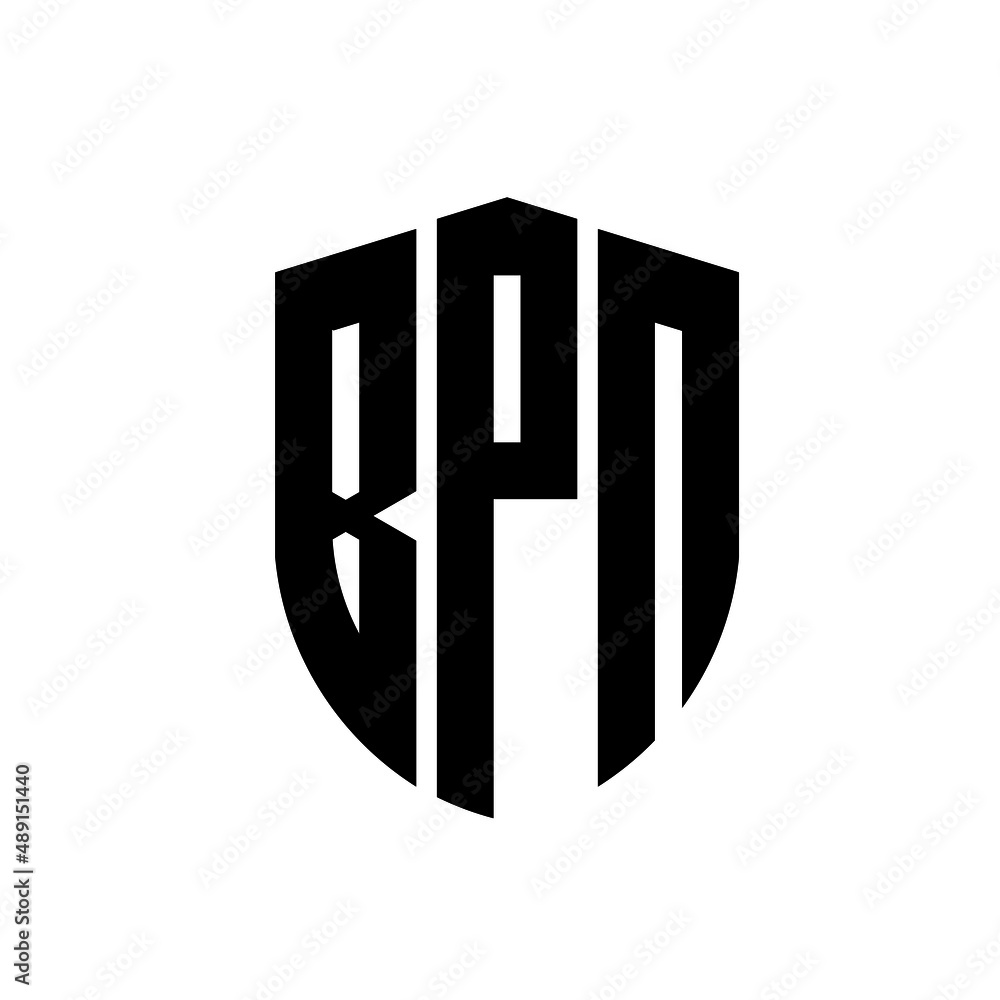 BPN letter logo design. BPN modern letter logo with black background ...