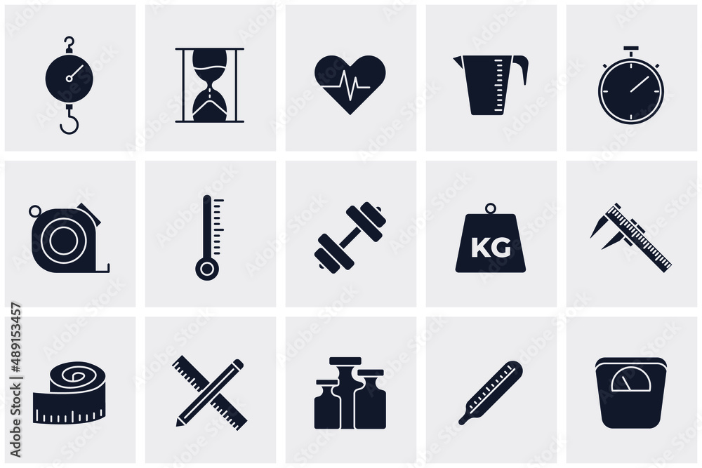 Measuring set icon symbol template for graphic and web design ...
