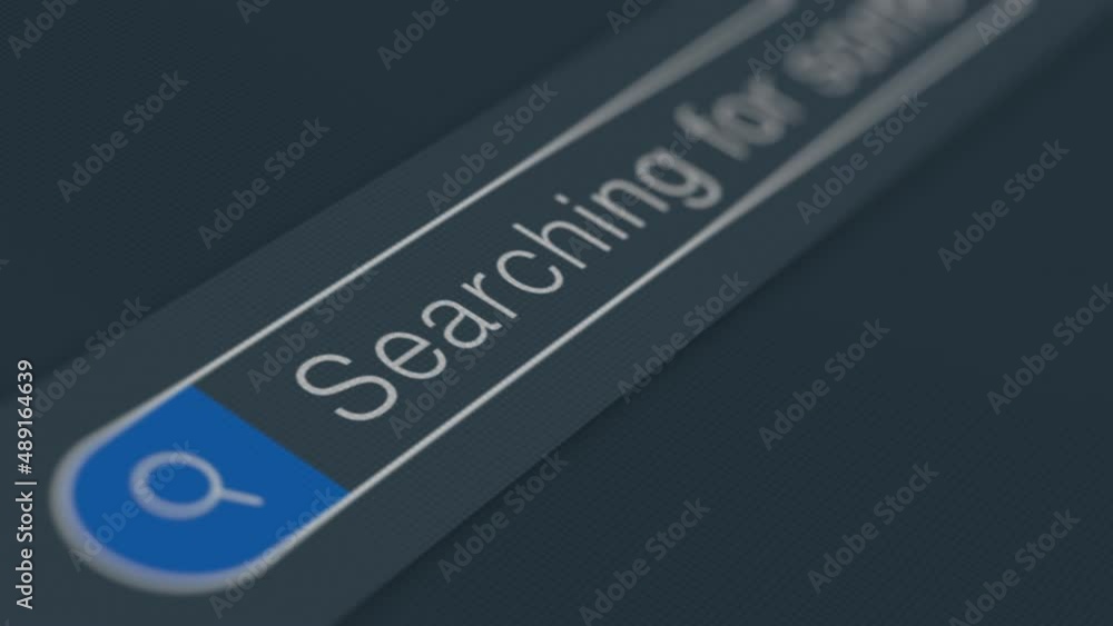 search bar animation, close-up of a computer screen, web browser search ...