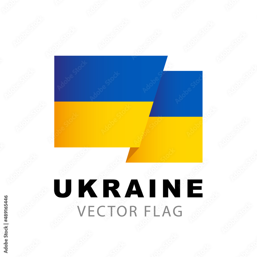 Colorful Ukrainian flag logo. Ukrainian flag. Vector illustration ...