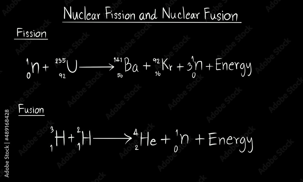 Nuclear fission and nuclear fusion equation in physics and chemistry on ... Nuclear fission and nuclear fusion equation in physics and chemistry on ...