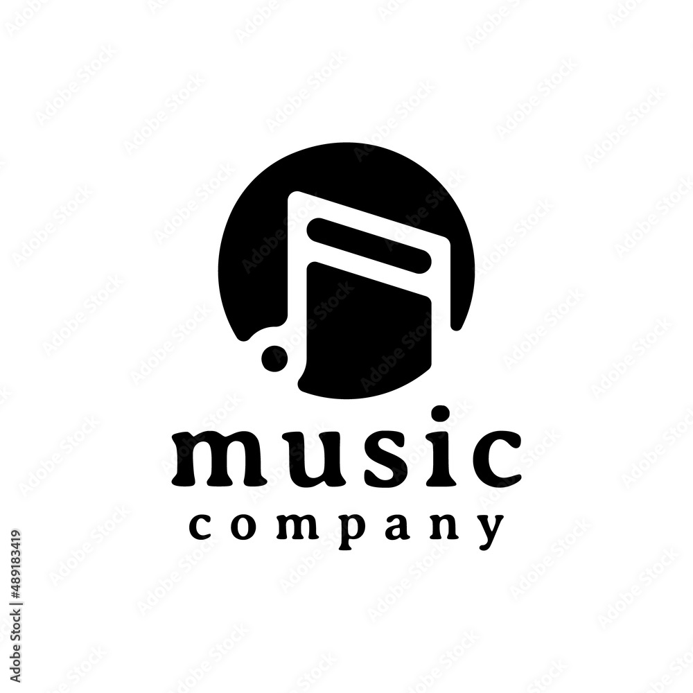 musical note logo design Stock Vector | Adobe Stock