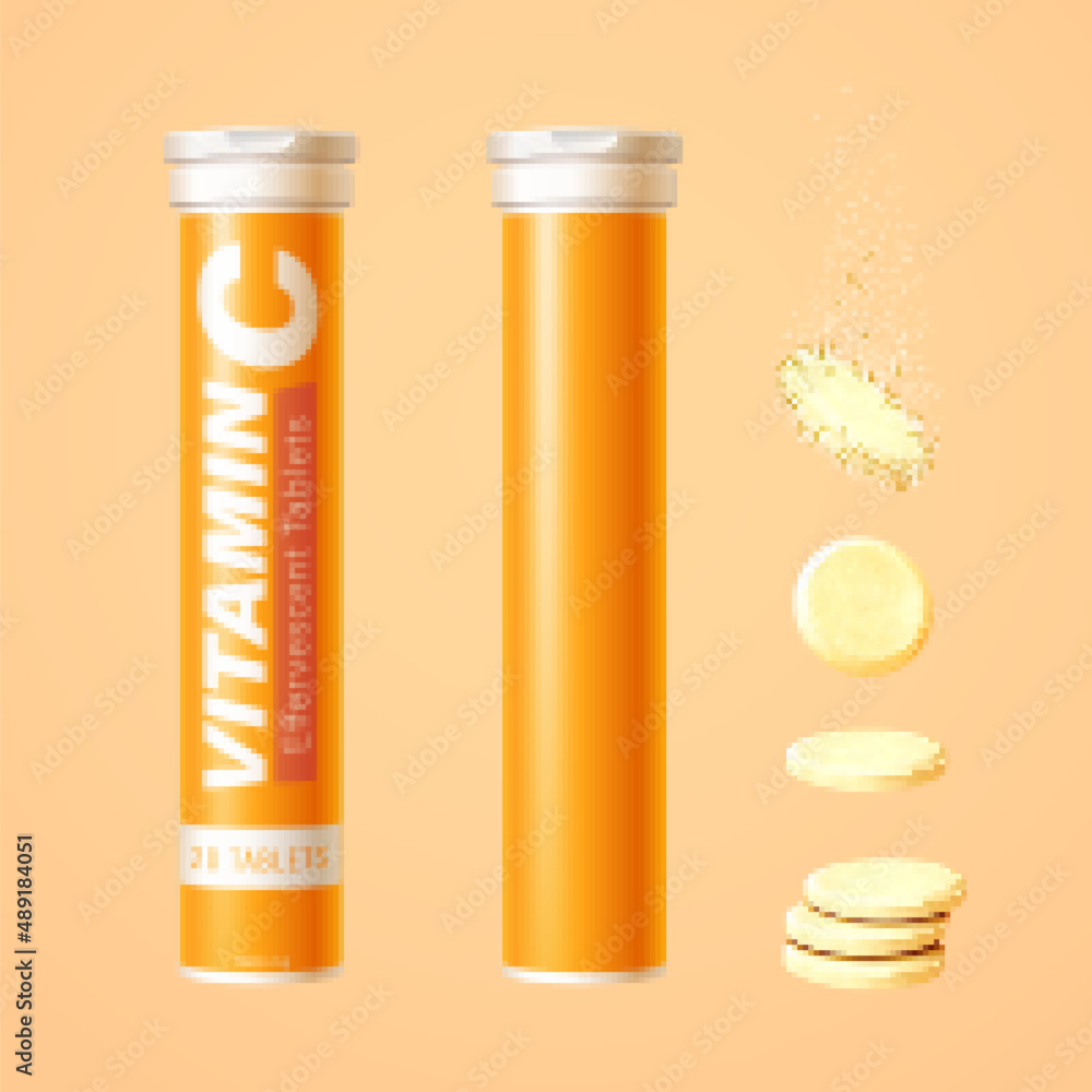 Effervescent tablet tube mockup Stock Vector | Adobe Stock