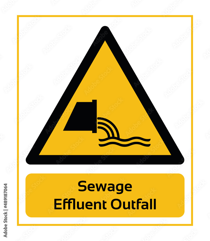 Vetor de Sewage Effluent Outfall. Warning Signs. ISO 7010 Sign. Signs ...