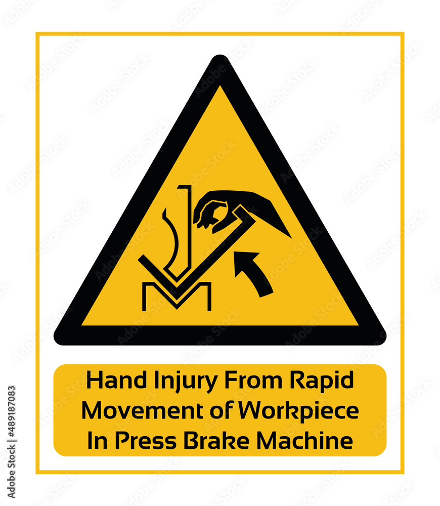 Hand Injury From Rapid Movement. Warning Signs. ISO 7010 Sign. Signs of ...