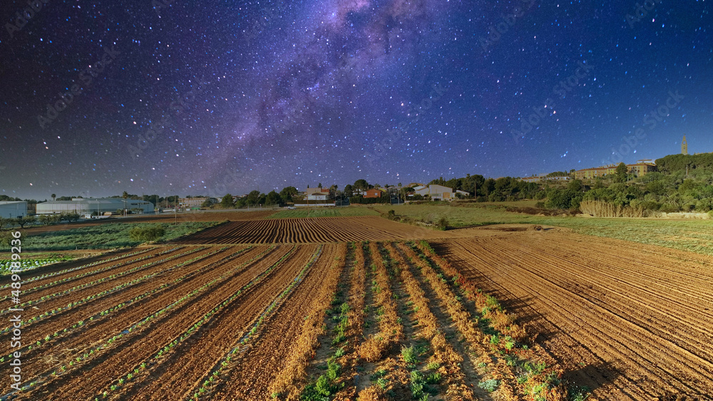 Ploughed fields for planting crops in agricultural rural farm under ...
