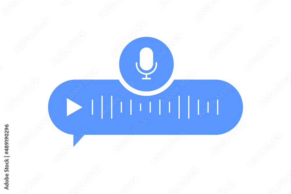 Voice messages bubble icon with sound wave and microphone. Voice ...