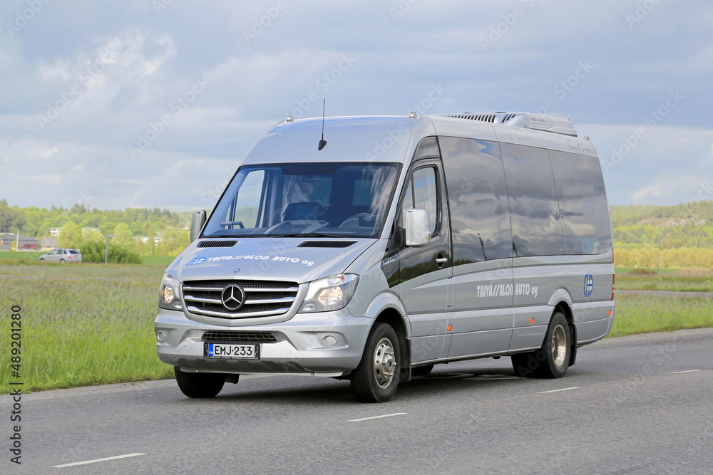 Mercedes-Benz Sprinter Minibus on the Road in the Summer. Stock Photo ...