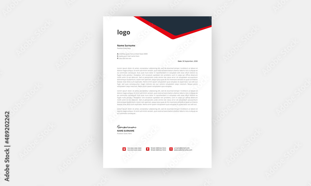 Simple creative modern letter head templates for your project design,a4 ...