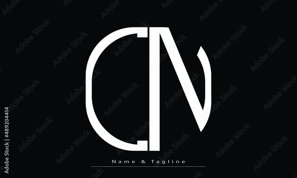 Alphabet letters Initials Monogram logo CN, NC Stock Vector | Adobe Stock