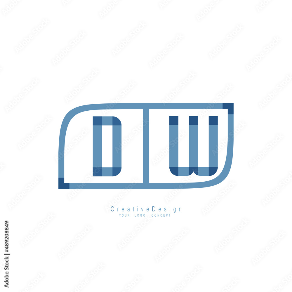 DW Letter logo design emblem Vector Icon, emblem With White background ...