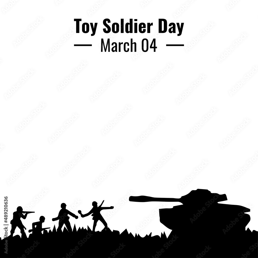 Toy Soldiers and War Tanks Silhouettes, Toy Soldier Day design concept ...