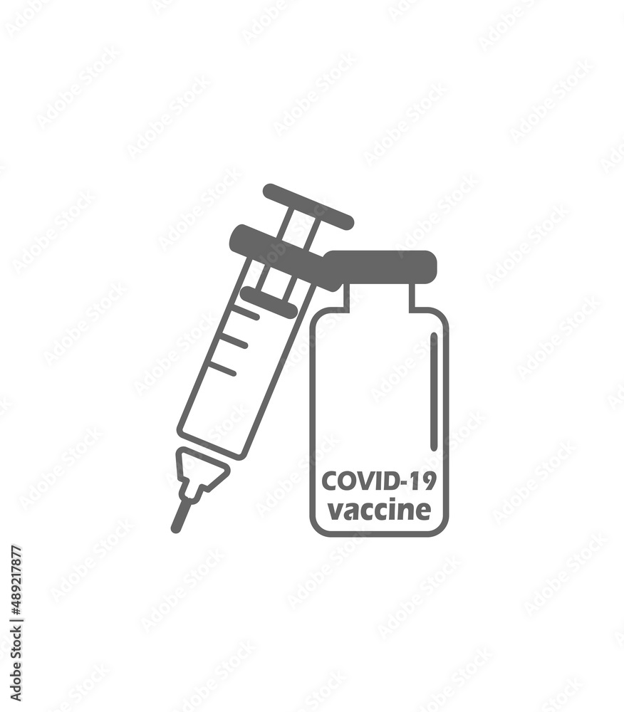 Ikon vaksin dan jarum suntik. Ilustrasi vektor Stock Vector | Adobe Stock