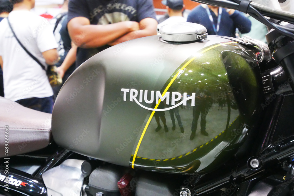 KUALA LUMPUR, MALAYSIA -MARCH 25, 2020: Selected focused on Triumph ...