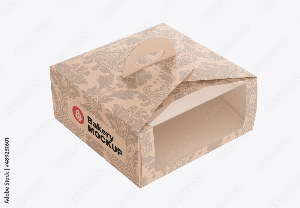 Square Food Box with Window Mockup Stock Template | Adobe Stock